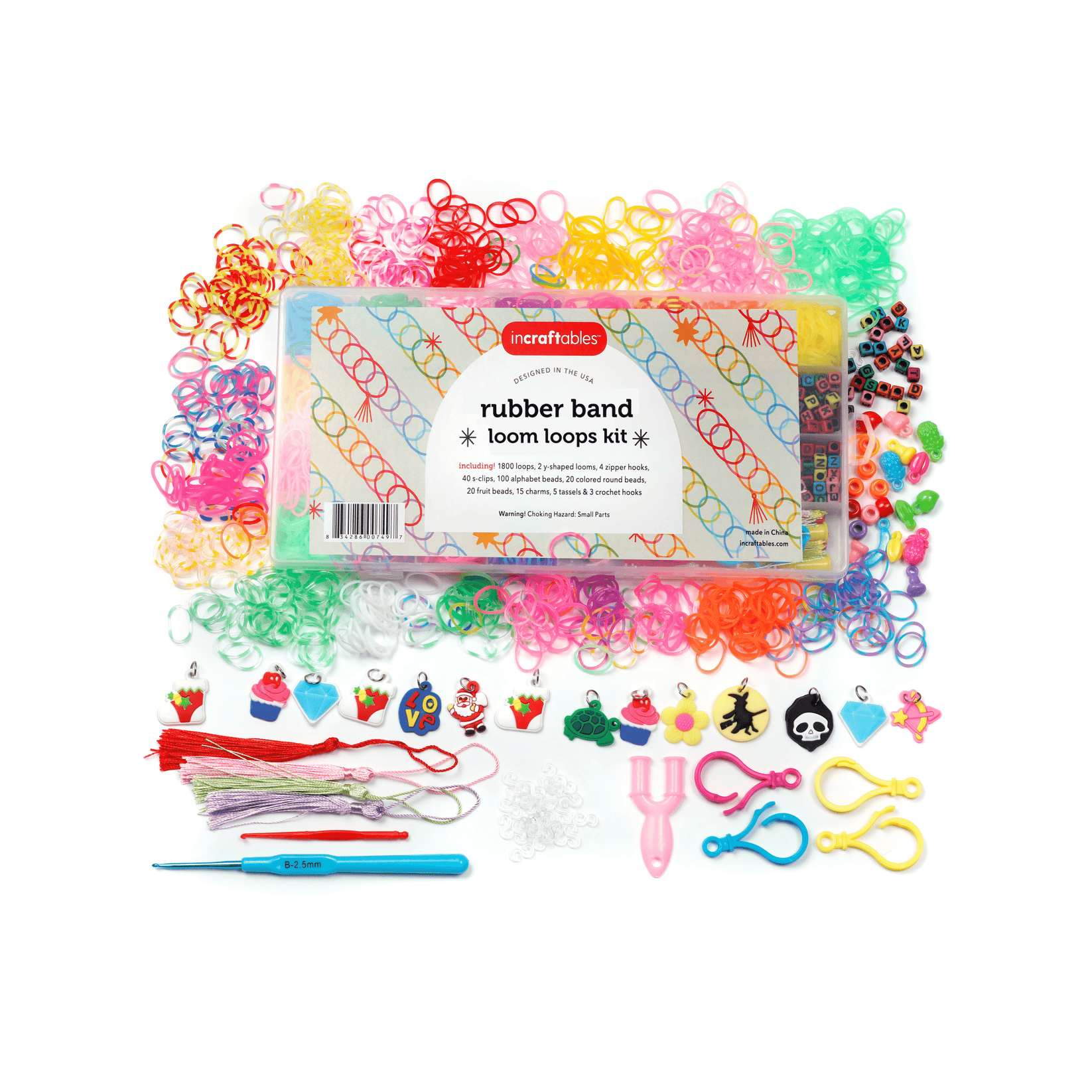 Bulk Rubber Band Bracelet Making Kit | 1800pcs Rubber Bands | Incraftables