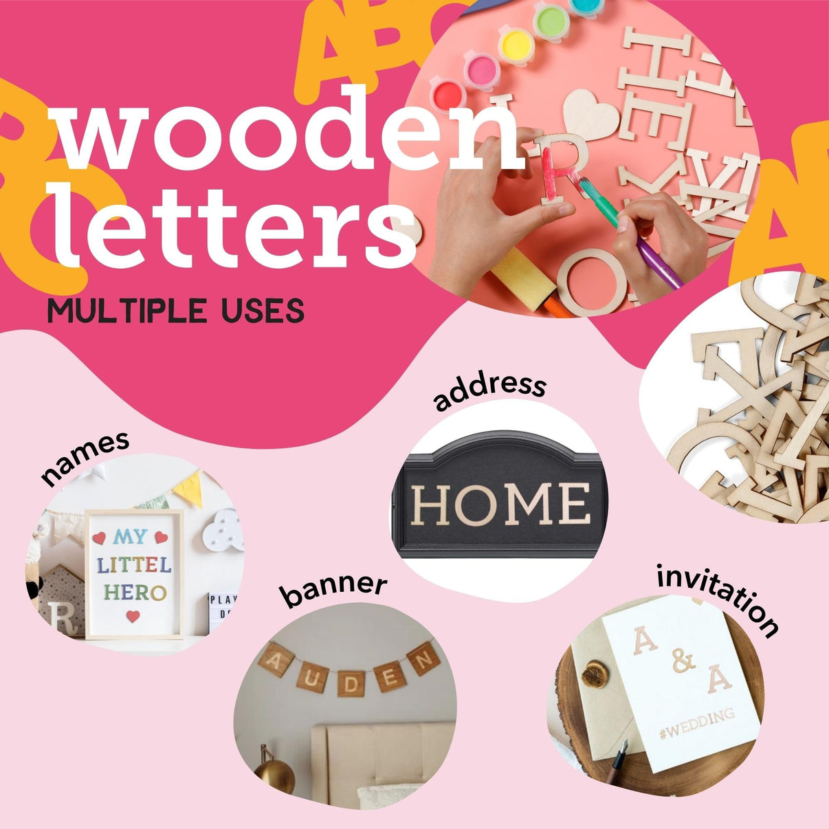 Bulk Wooden Letters Kit | 172pcs | Incraftables